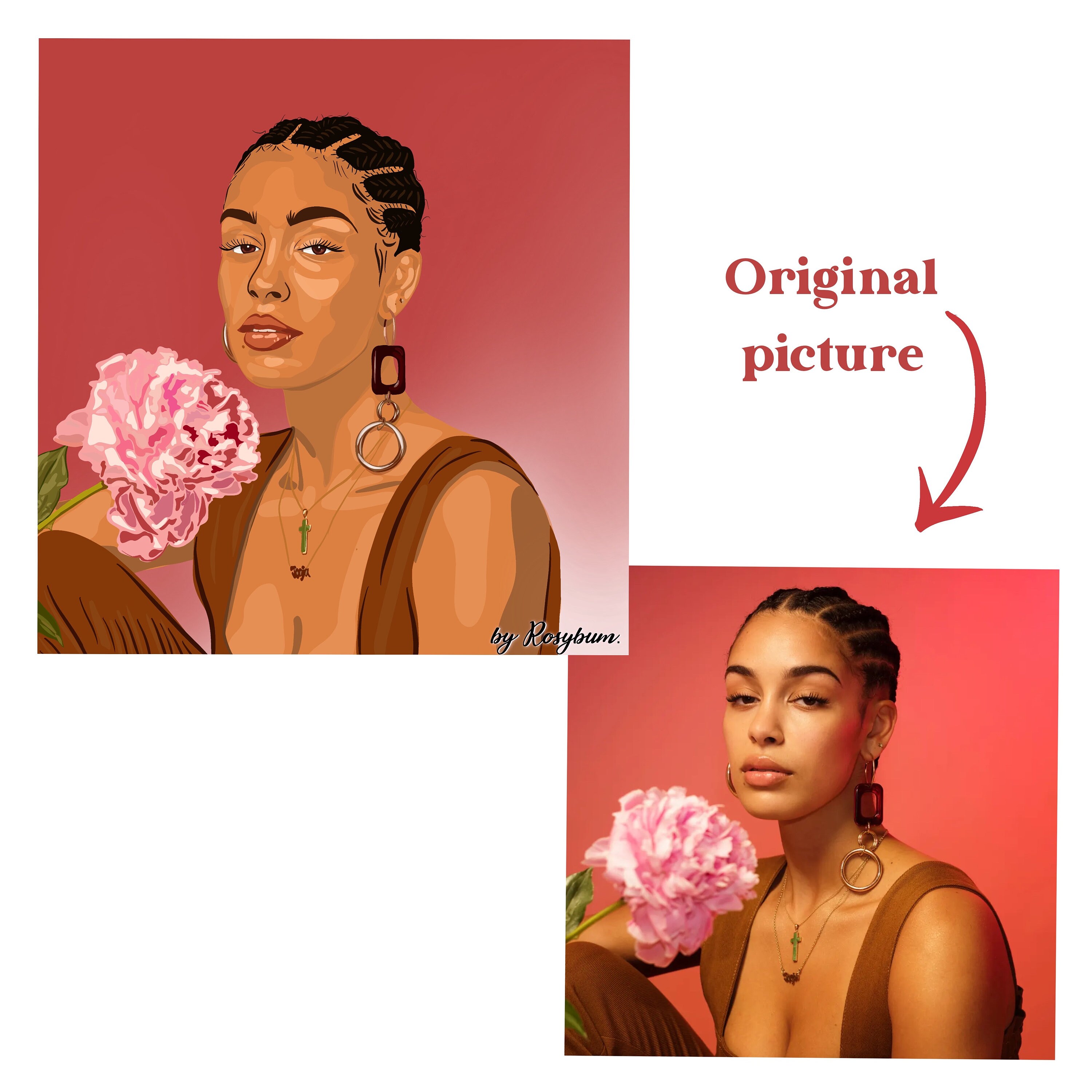 Jorja Smith Print Hand drawn Digital Print Celeb Custom | Etsy