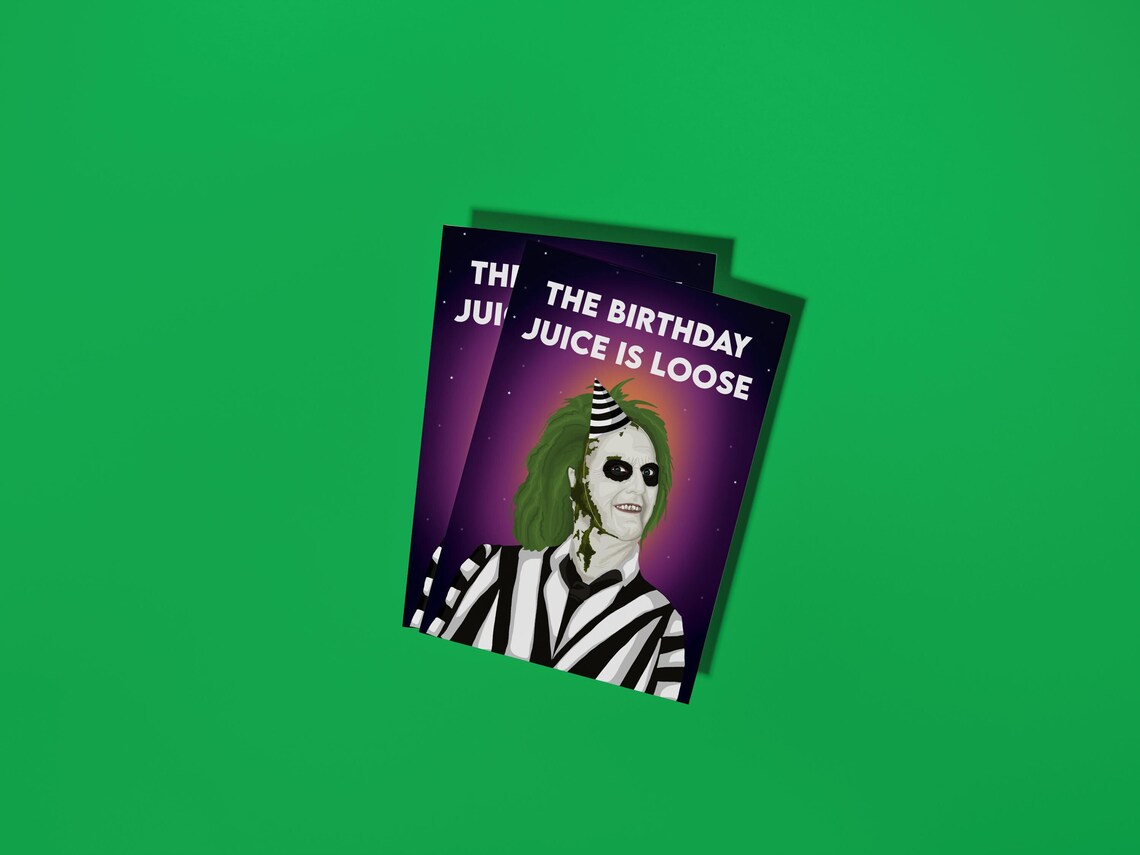 Beetlejuice Birthday Card Tim Burton Film Birthday Card Beetlejuice