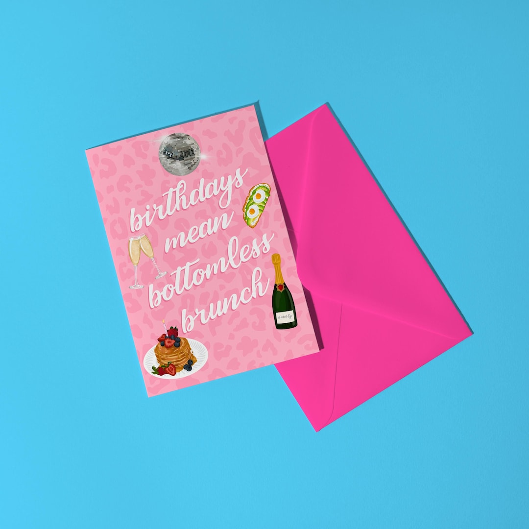 Bottomless Brunch Birthday Card for Her Greeting Card for Friend ...