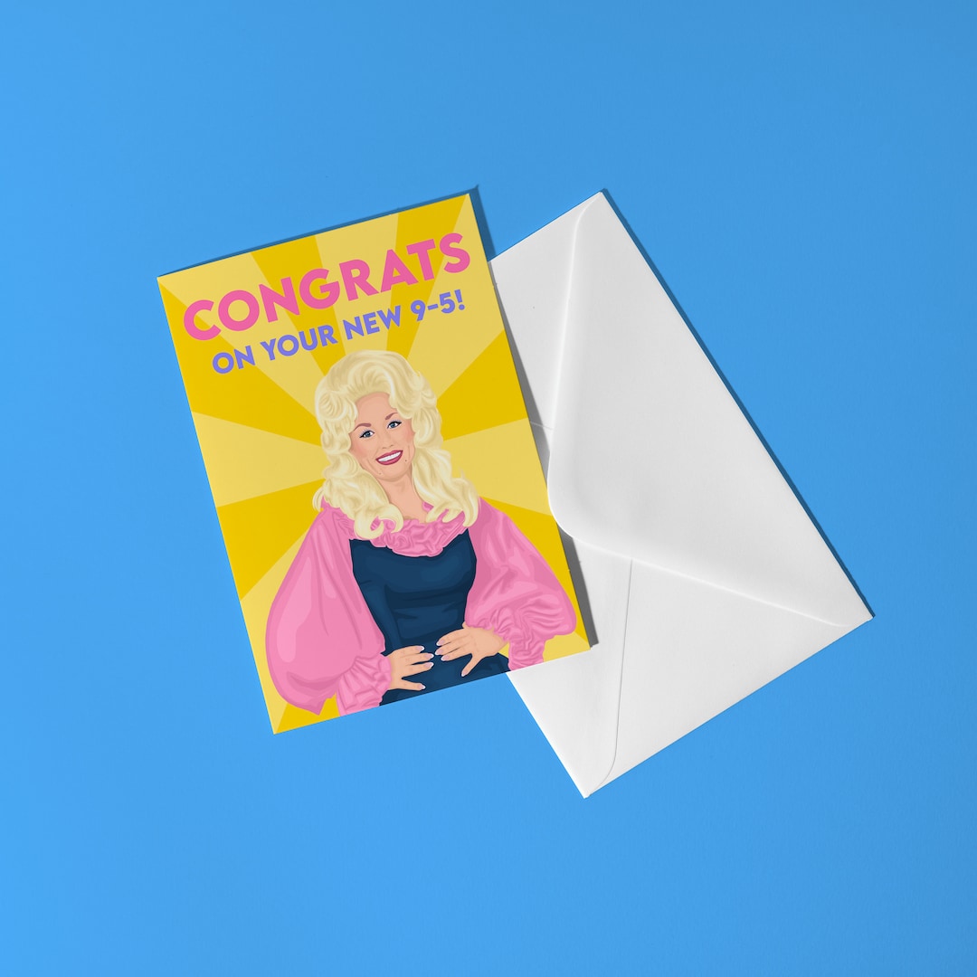 Dolly Parton New Job Card 9-5 Greeting Card for Friend Partner Card ...