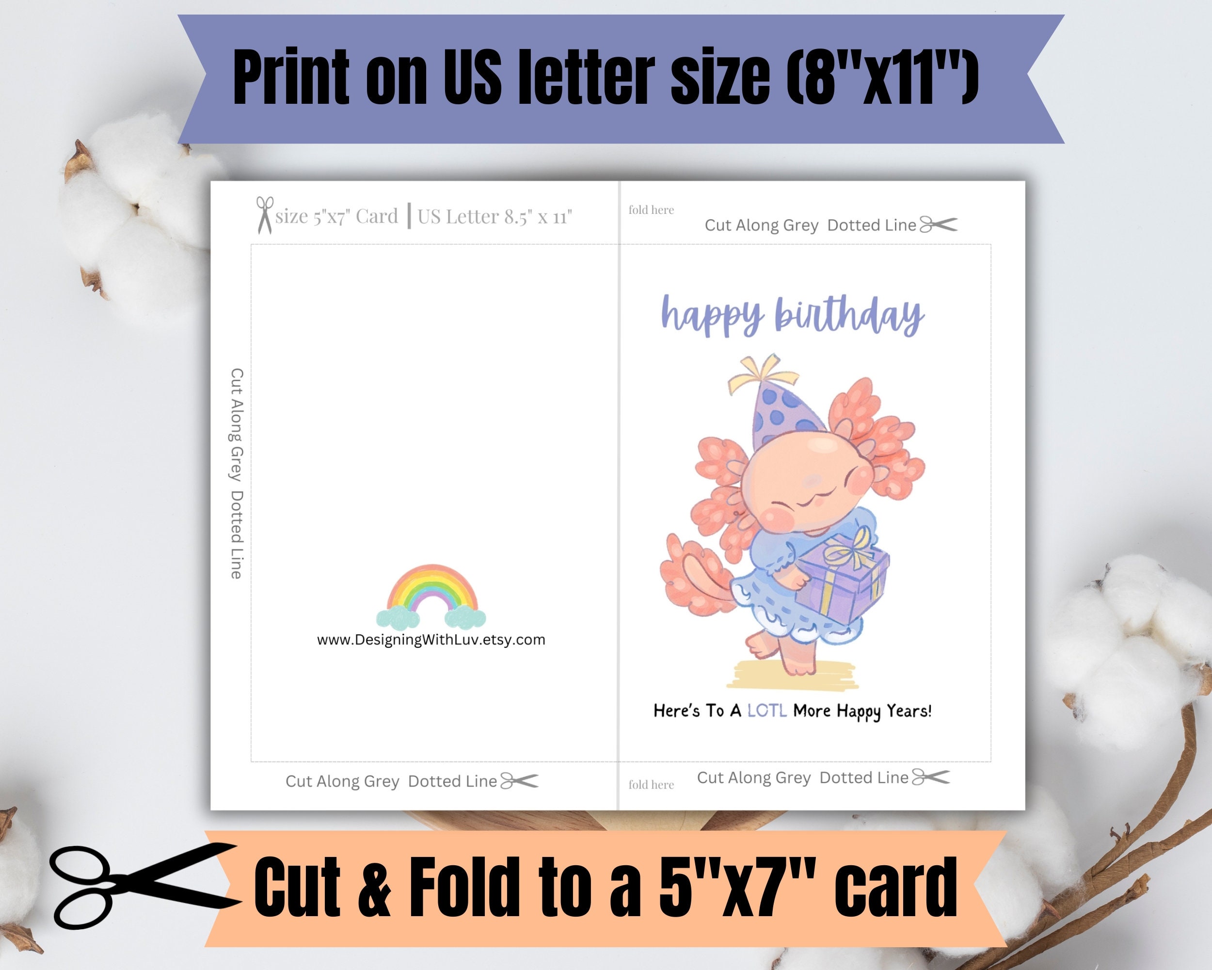 Axolotl Lovers PRINTABLE Axolotl Birthday Card DIY Happy - Etsy UK