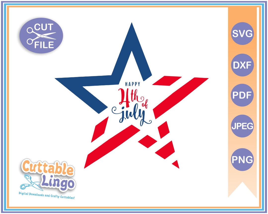 4th of July Star Sign Silhouette SVG DXF PDF Digital Download - Etsy