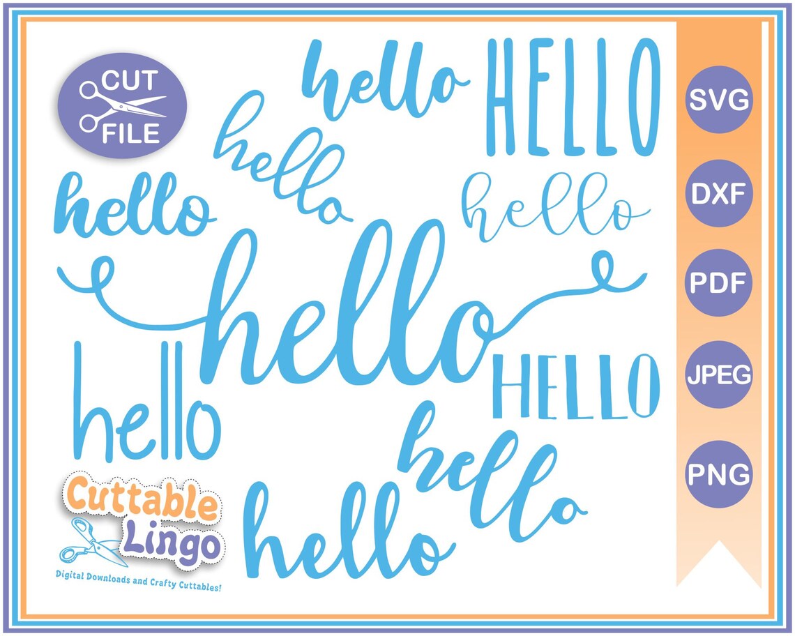Hello Word Bundle Silhouette SVG DXF PDF Digital Download File - Etsy