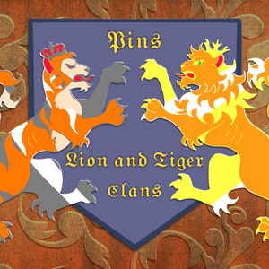 Lion and Tiger Clans Enamel Pins - Etsy