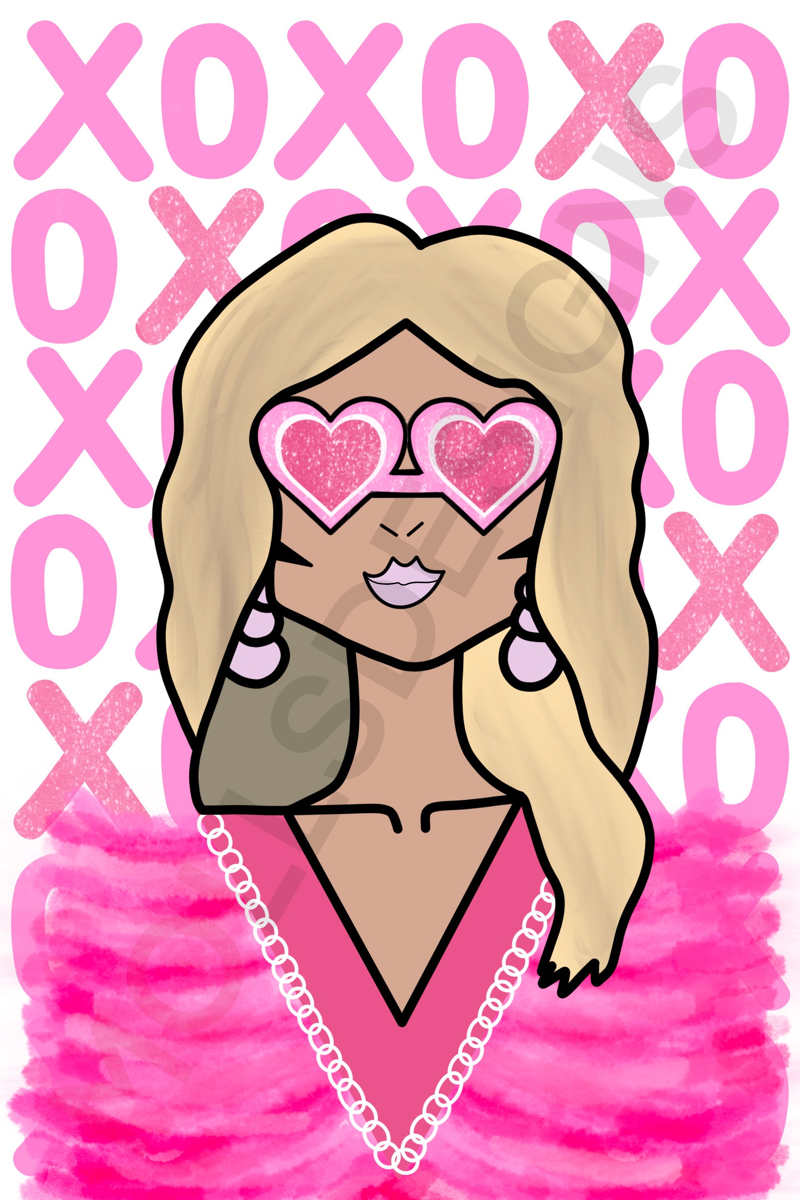 Preppy Girl Portrait digital Download Preppy Wall Art Room | Etsy