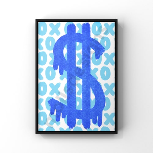 Blue XOXO Abstract digital Download Preppy Wall Art Room - Etsy