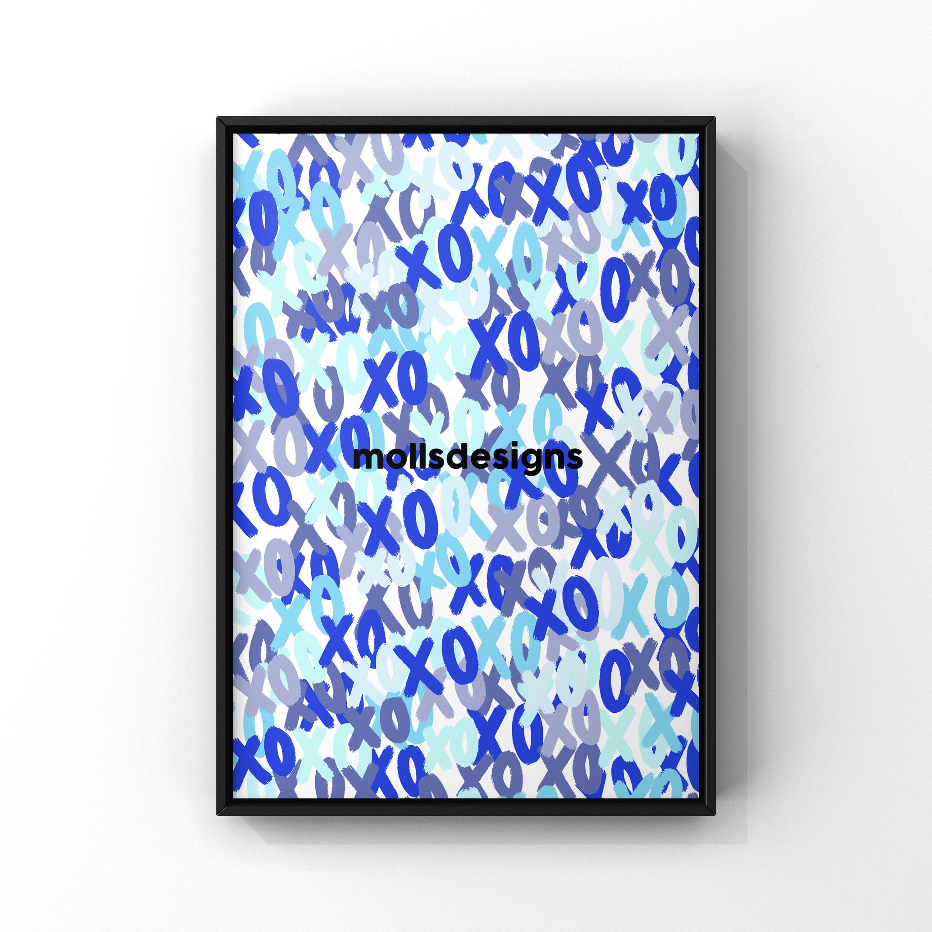 Blue XOXO Abstract digital Download Preppy Wall Art Room - Etsy