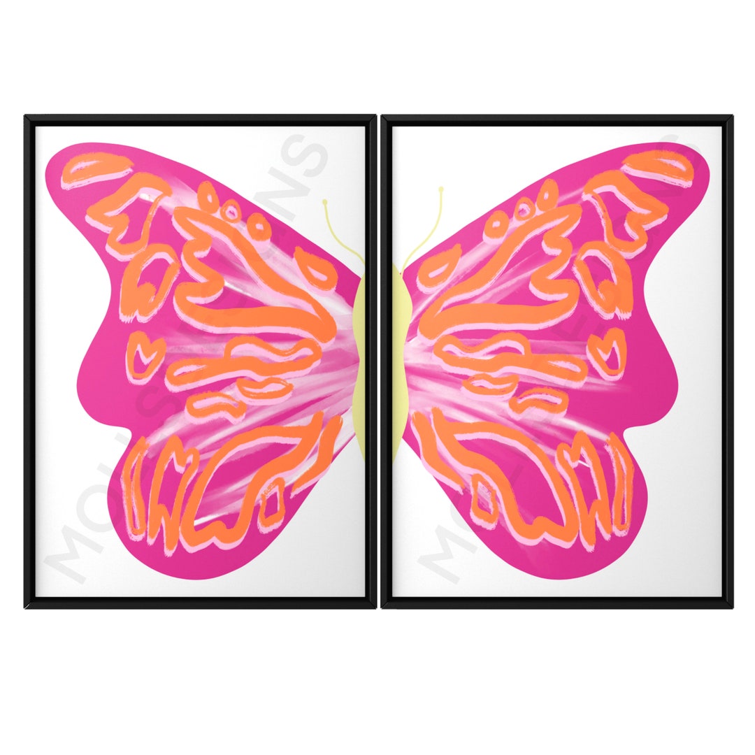 Preppy Split Butterfly Wall Art (digital Download), Preppy Wall Art ...