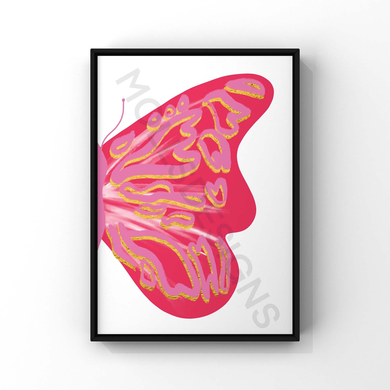 Preppy Split Butterfly Wall Art digital Download Preppy - Etsy