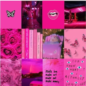 Hot Pink Wall Collage Pack With 60 Pictures digital - Etsy