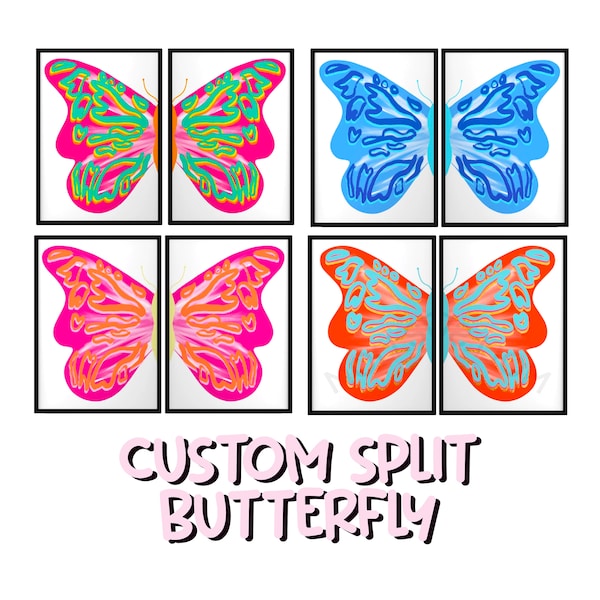 Split Butterfly Art - Etsy