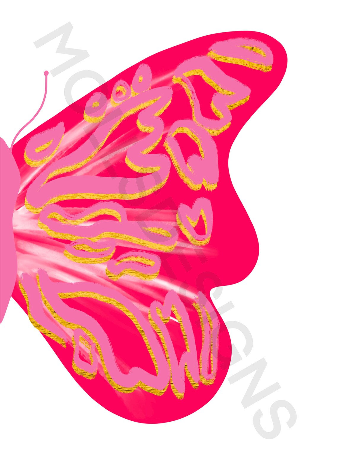 Preppy Split Butterfly Wall Art digital Download Preppy - Etsy