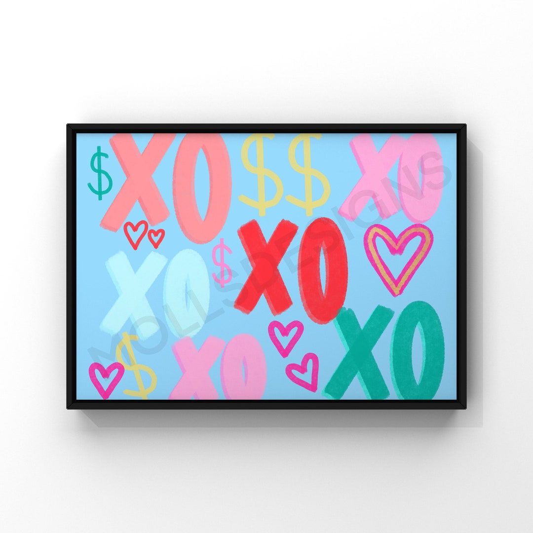 Preppy XOXO Abstract (digital Download), Preppy Wall Art, Room Decor ...