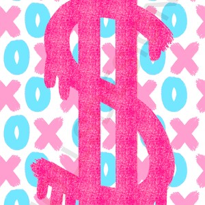 Preppy Pink and Blue XOXO Money Sign digital Download - Etsy