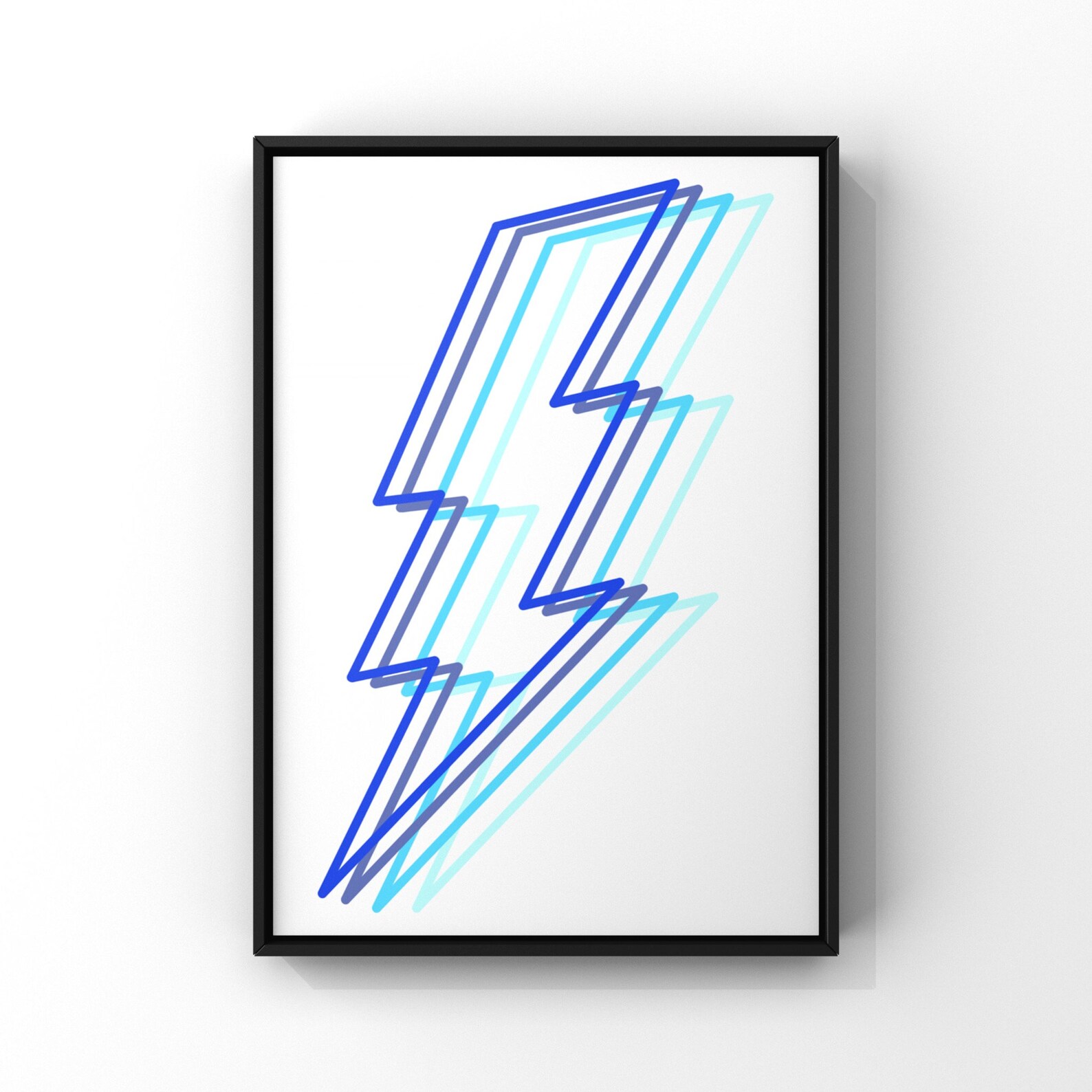 Blue and Pink Layered Lightning Bolts Pack digital Download - Etsy