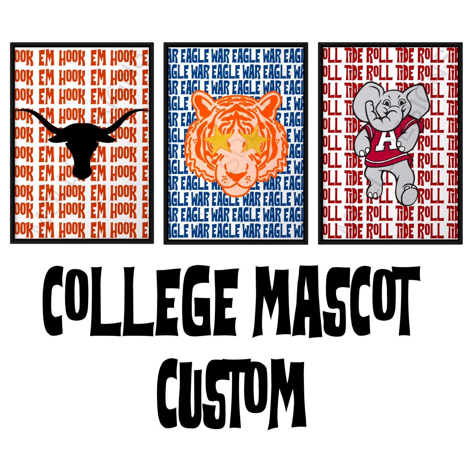 CUSTOM College Mascot Wall Art Design digital Download - Etsy
