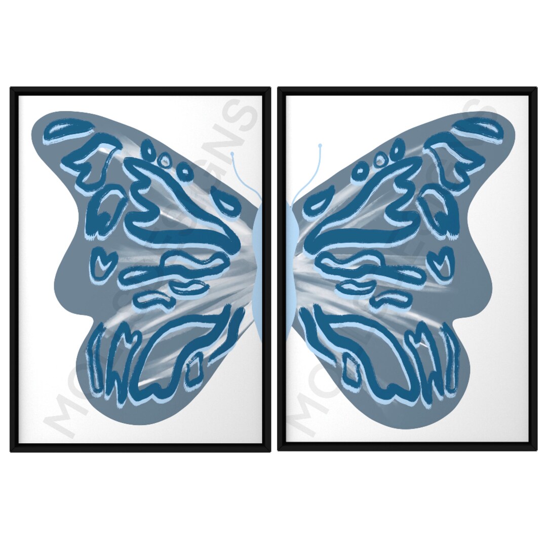 Preppy Split Butterfly Wall Art (digital Download), Preppy Wall Art ...