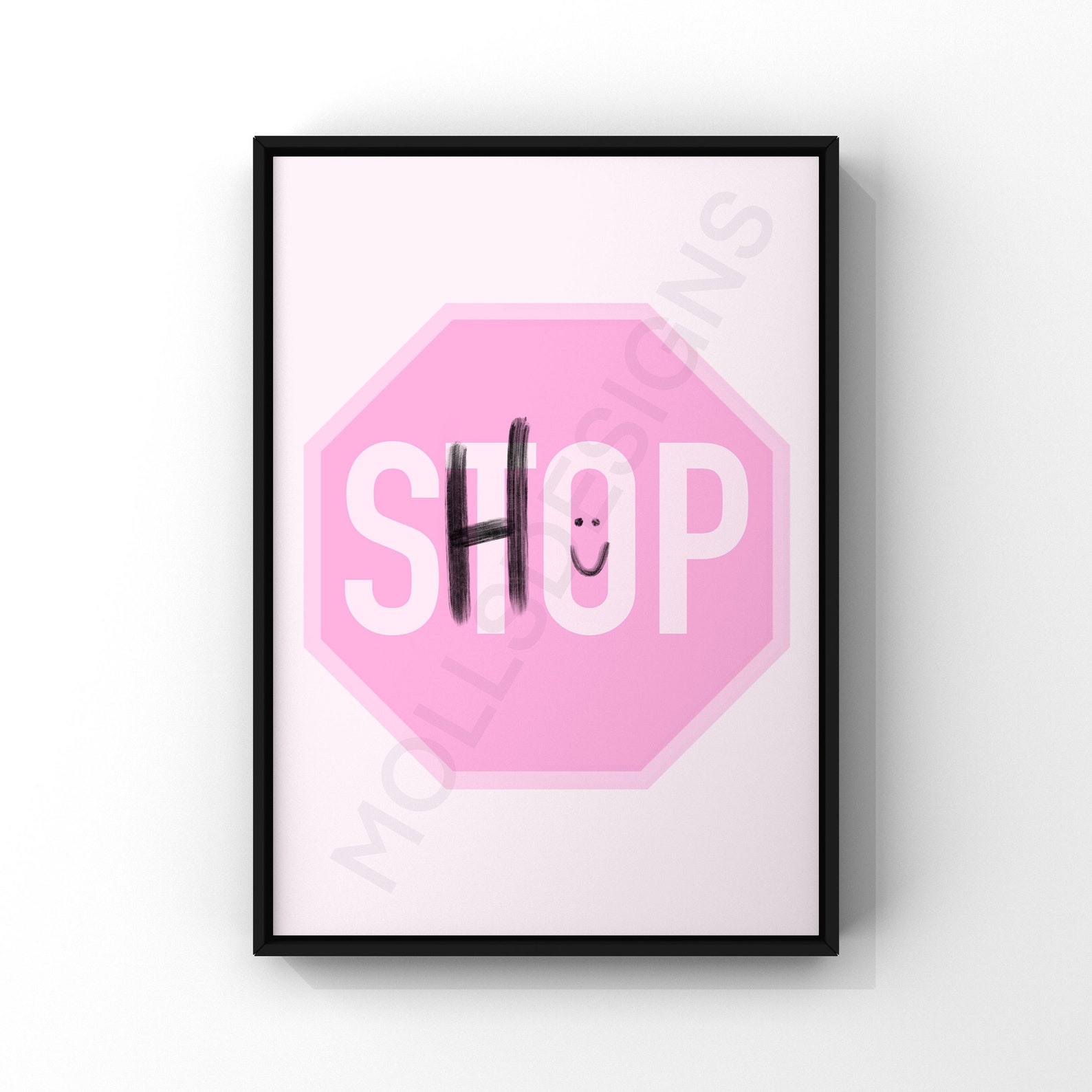 Preppy Shop Stop Sign Wall Art digital Download Preppy Wall - Etsy