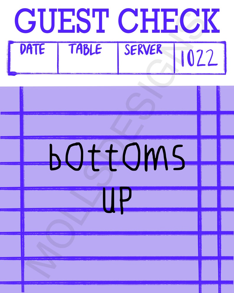 CUSTOM Guest Check Wall Art Design (digital Download), Preppy Wall Art ...