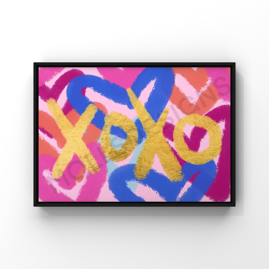 Preppy XOXO Heart Abstract (digital Download), Preppy Wall Art, Room ...