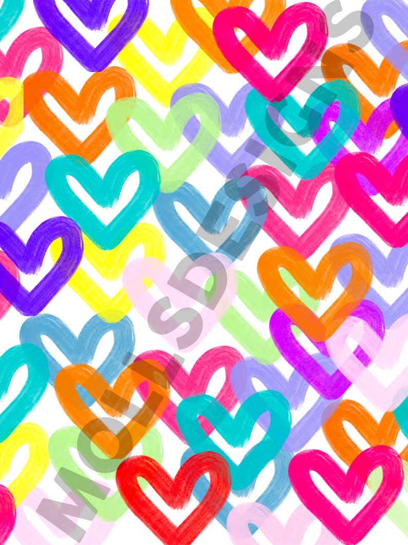Preppy Heart Abstract digital Download Preppy Wall Art | Etsy