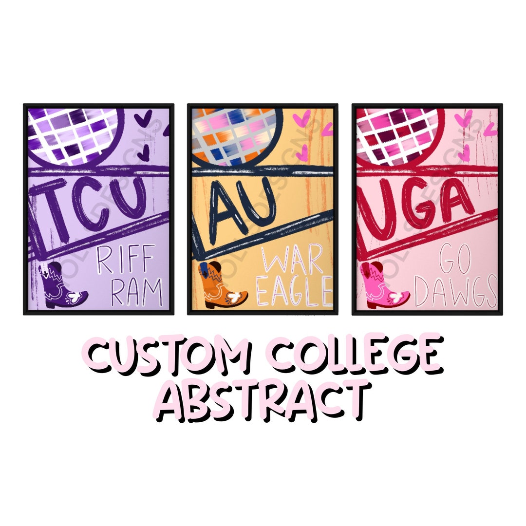 CUSTOM College Pennant Abstract Wall Art Design (digital Download ...