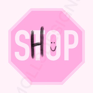 Preppy Shop Stop Sign Wall Art digital Download, Preppy Wall Art, Room ...
