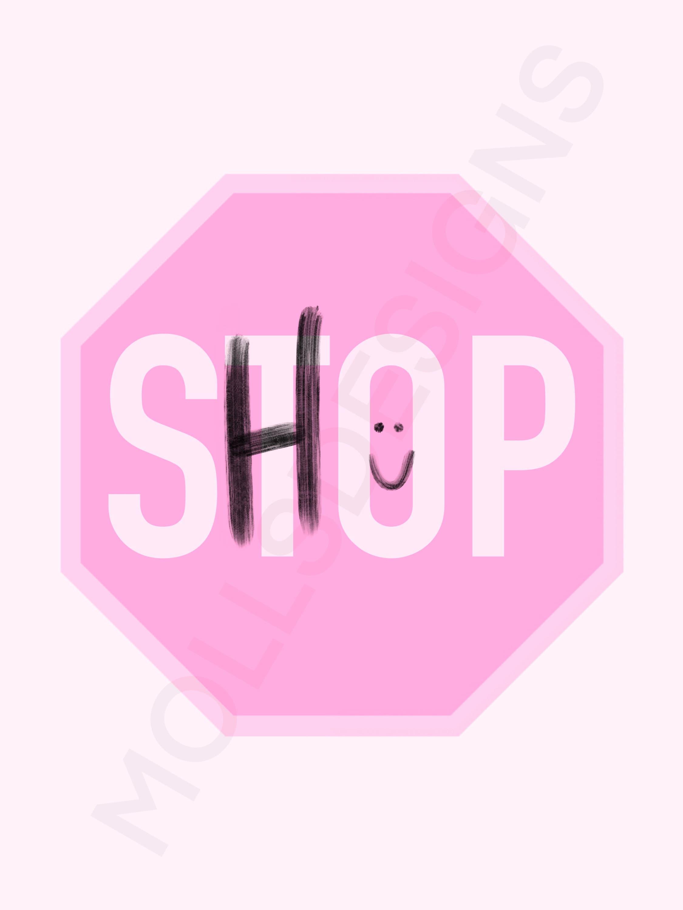 Pink Stop Sign