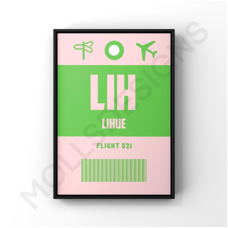 Preppy Boarding Pass Travel Wall Art Pack digital Download - Etsy