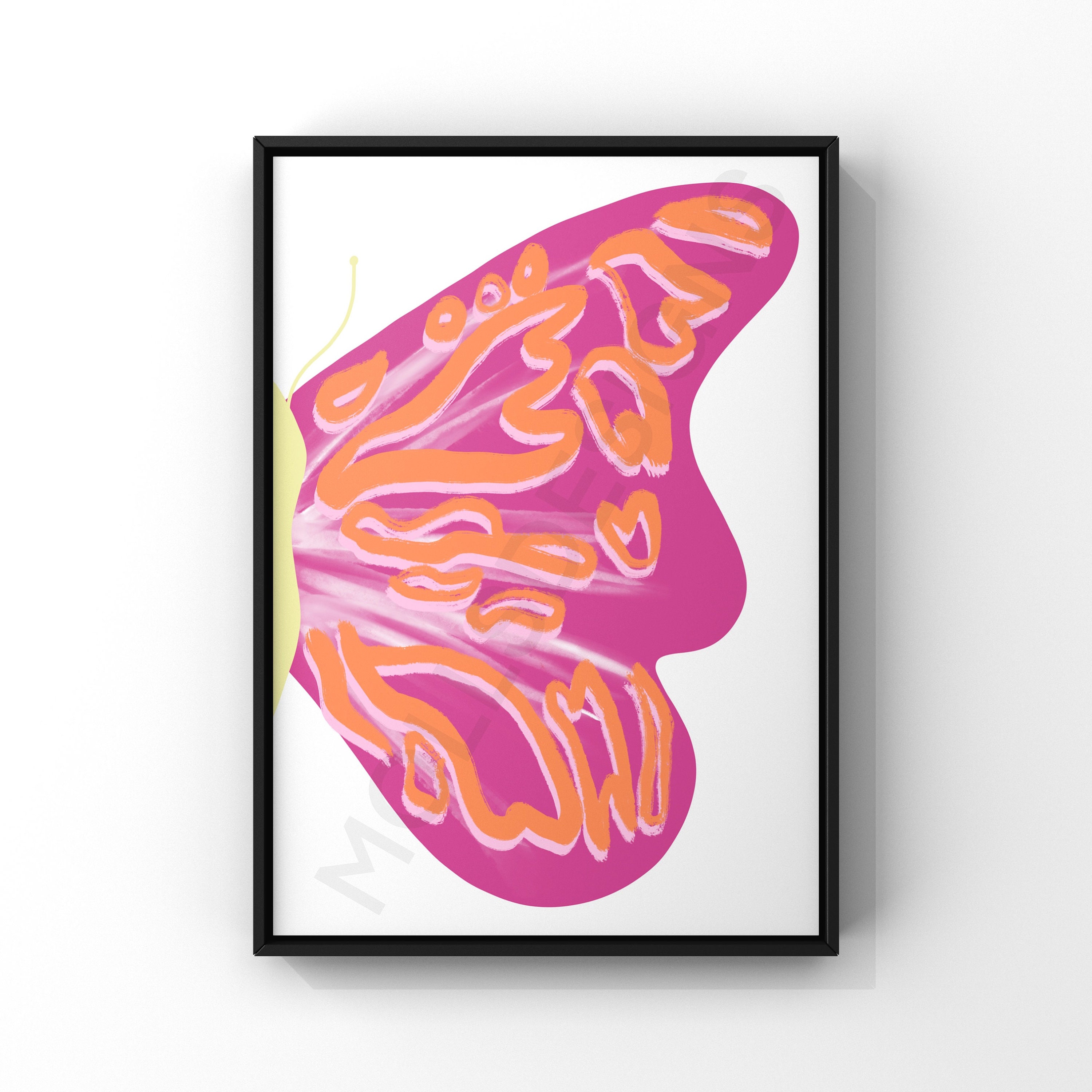 Preppy Split Butterfly Wall Art digital Download Preppy - Etsy