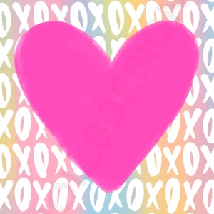 Preppy Rainbow XOXO Heart (digital Download), Preppy Wall Art, Room ...