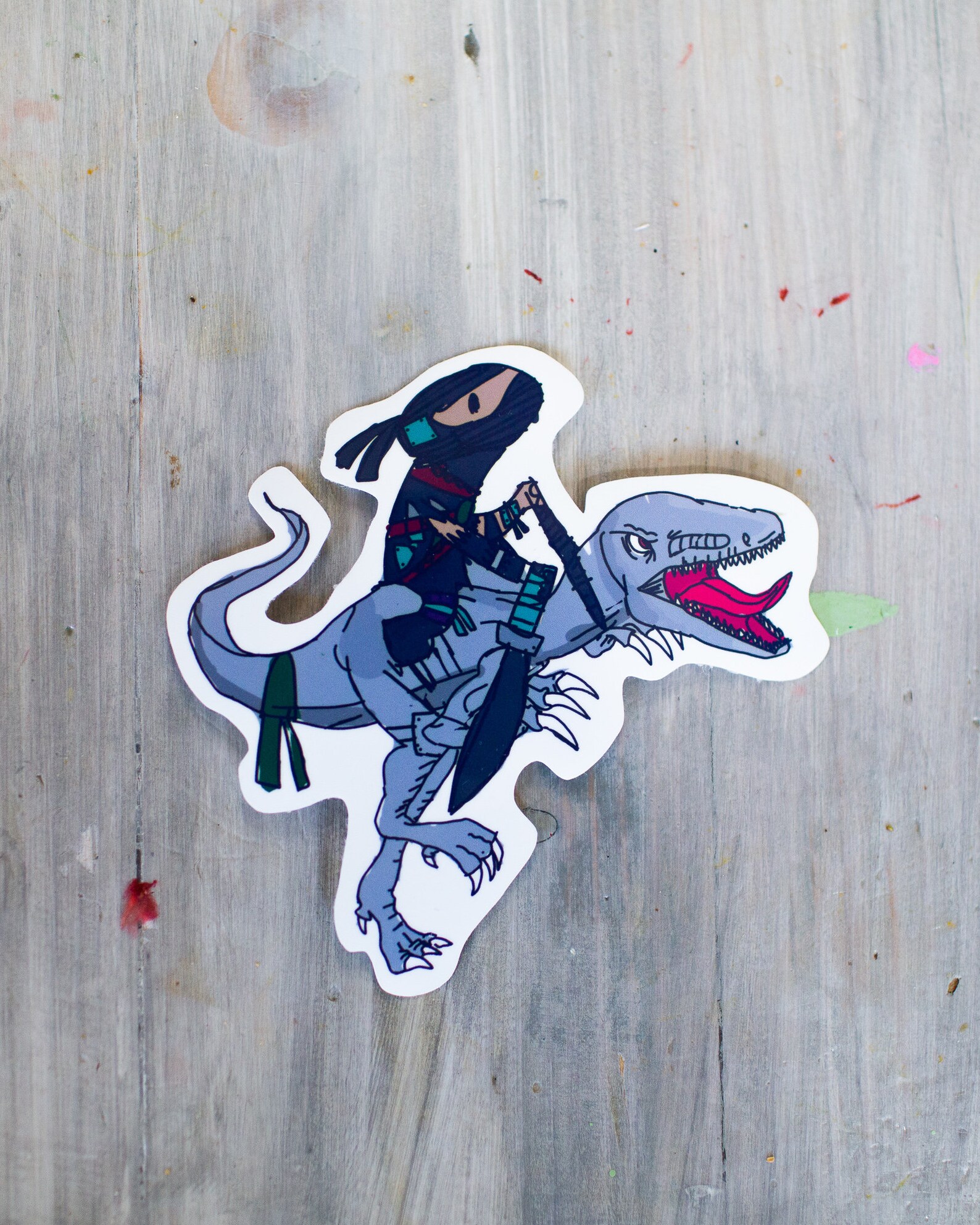Ninja Raptor Vinyl Sticker, T Rex Sticker, Dinosaur Sticker, Astronaut ...