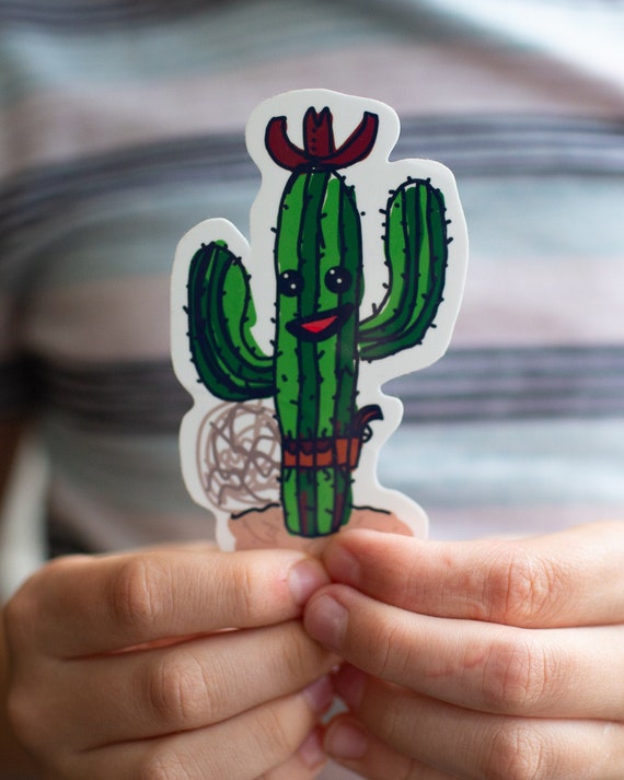 Cowboy Cactus Sticker Cowboy Sticker Cactus Sticker Crazy | Etsy