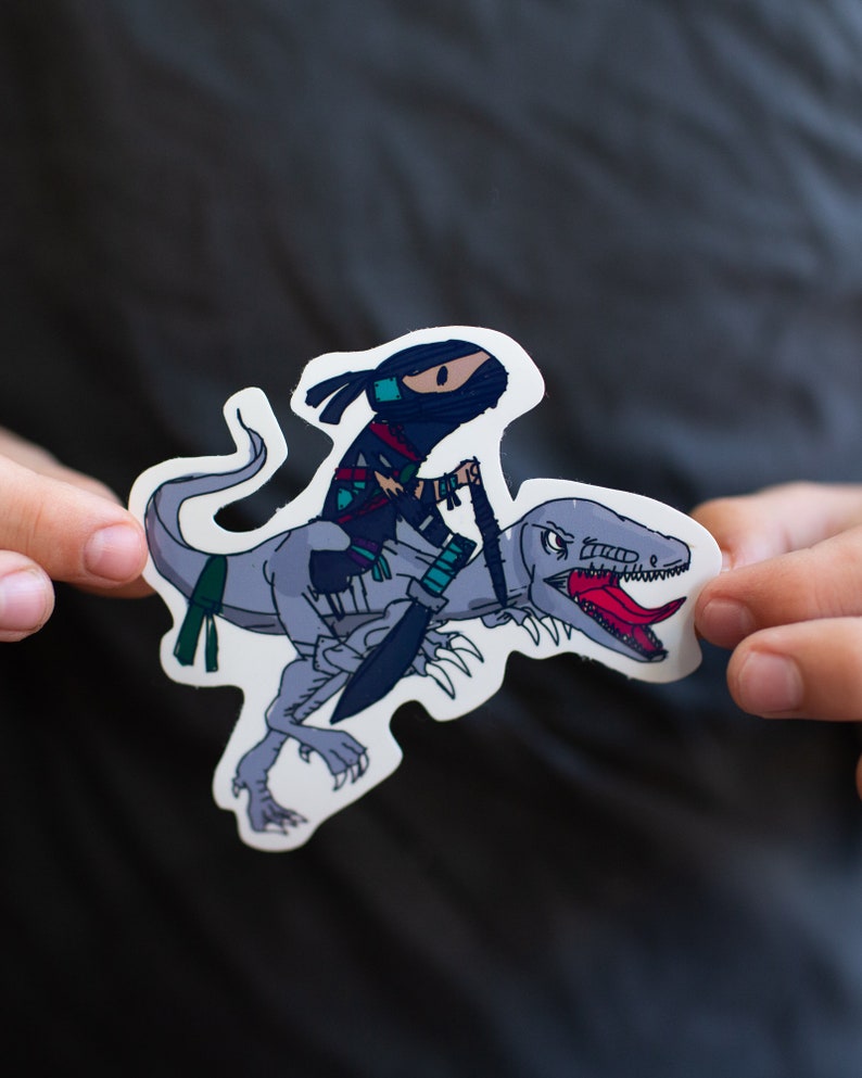 Ninja Raptor Vinyl Sticker T Rex Sticker Dinosaur Sticker - Etsy