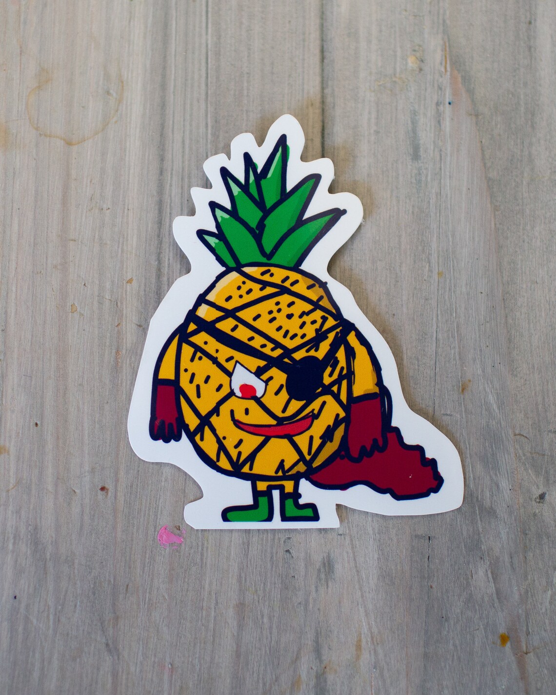 Evil Mr Pineapple Sticker, Pineapple Man Sticker, Derpy Man, Crazy ...