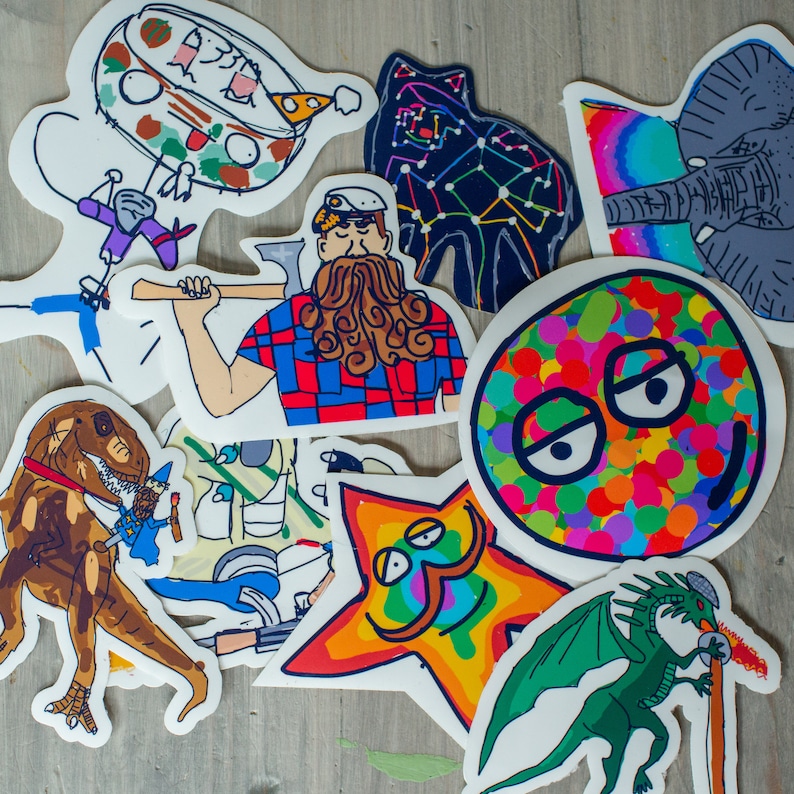 Drooling Face Sticker, Derpy Man, Crazy Sticker, Custom Sticker Vinyl ...