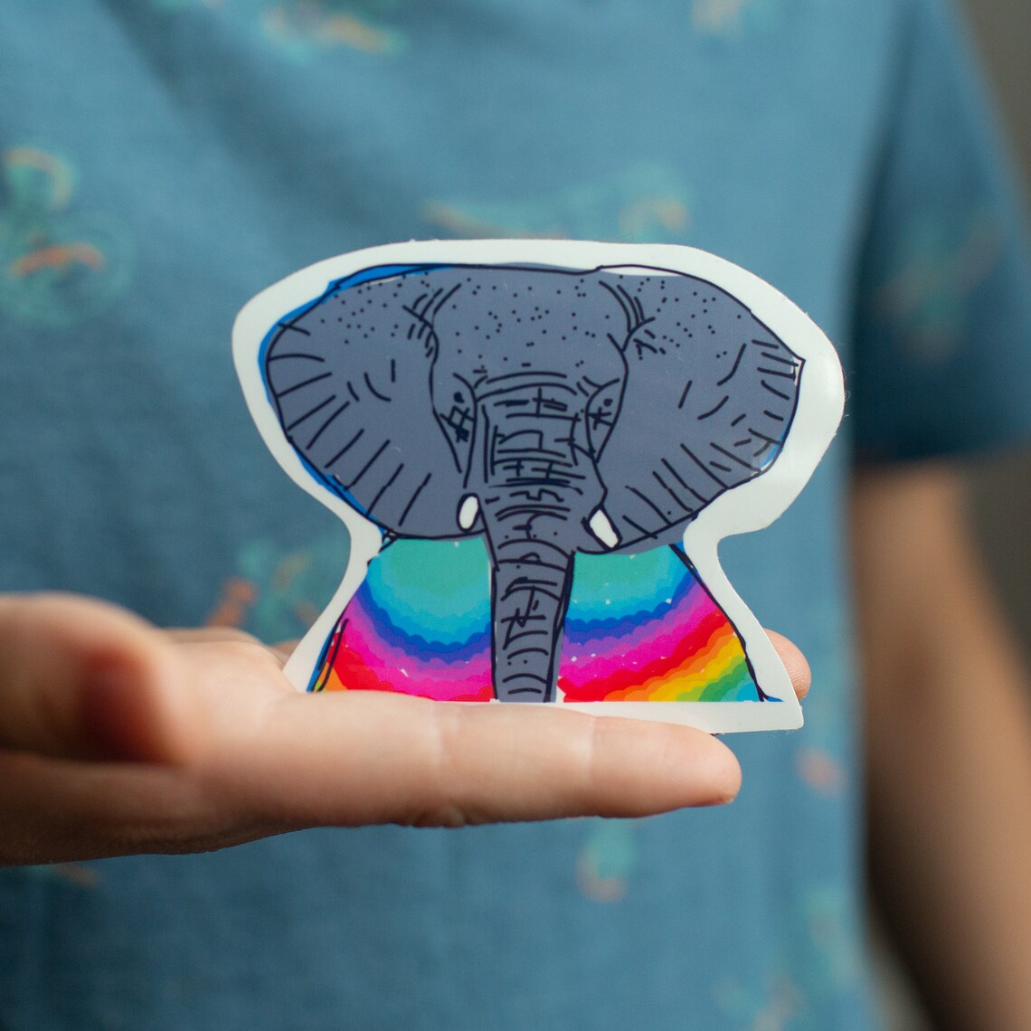 Hippie Elephant Sticker Elephant Tie Dyed Shirt Custom - Etsy UK