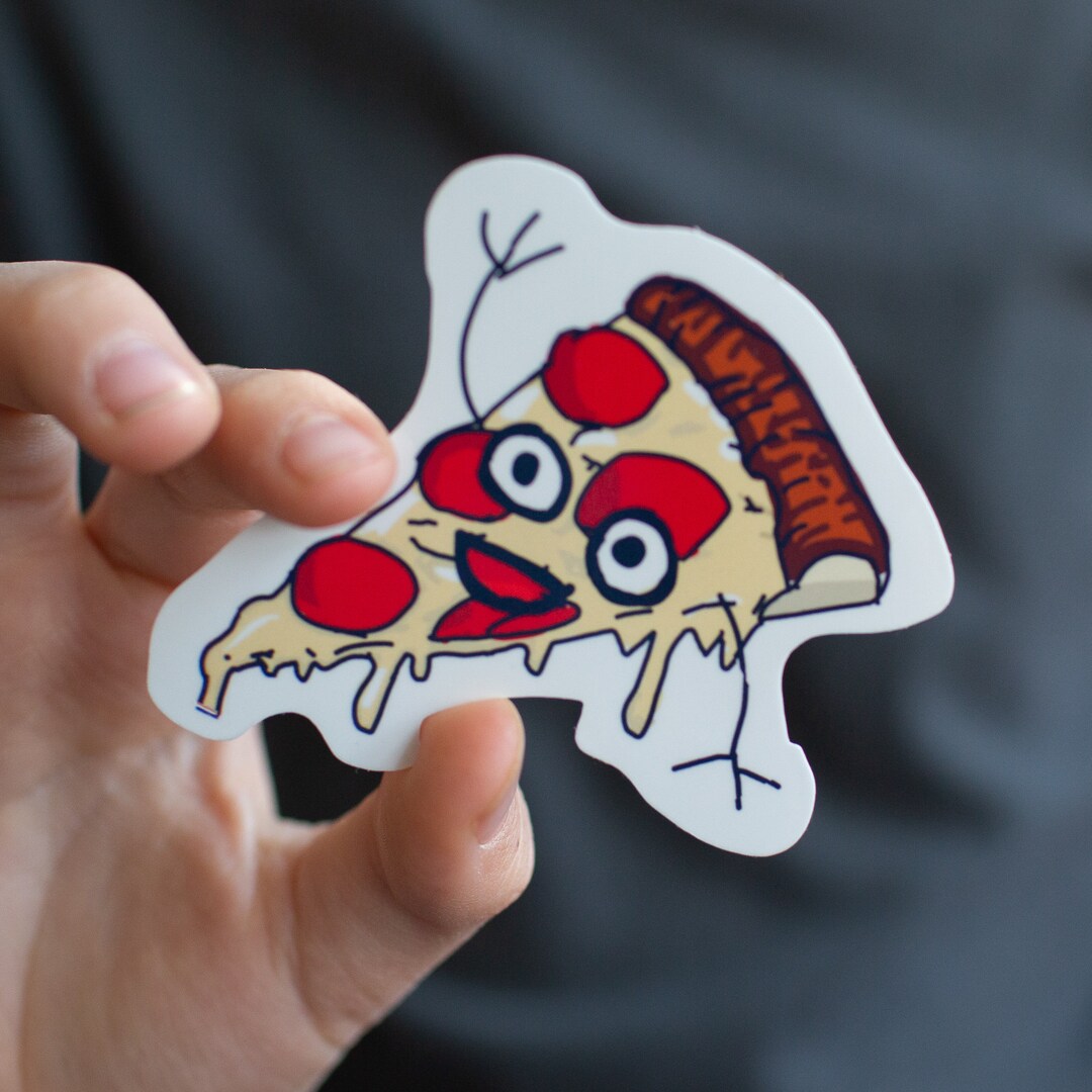 Pizza Man Sticker, Pizza Sticker, Derpy Man, Crazy Sticker, Custom ...