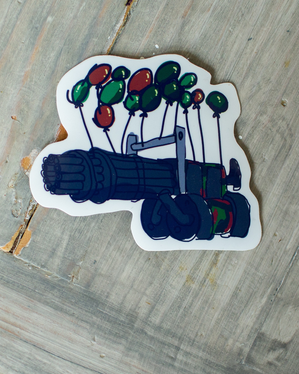 Mini Gun Party Sticker, Mini Gun Sticker, Balloon Sticker, Crazy ...