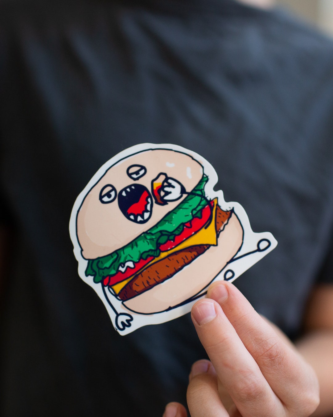 Hamburger Man Sticker, Fat Man Sticker, Derpy Man, Crazy Sticker ...