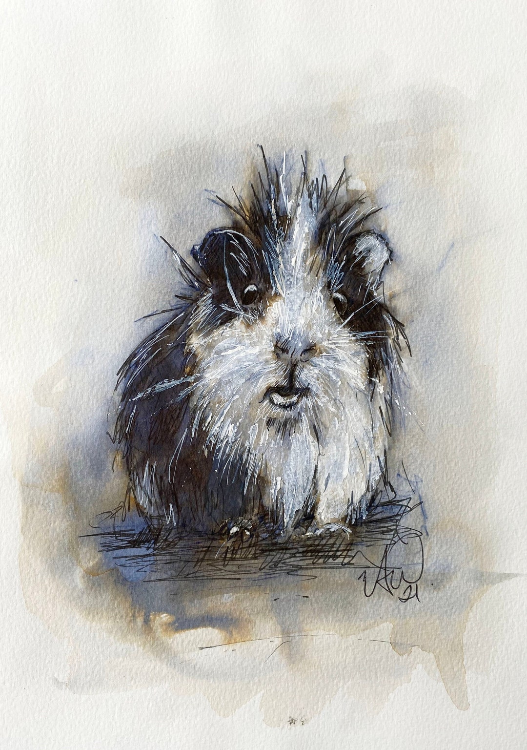 Original Guinea Pig Drawing A4 - Etsy