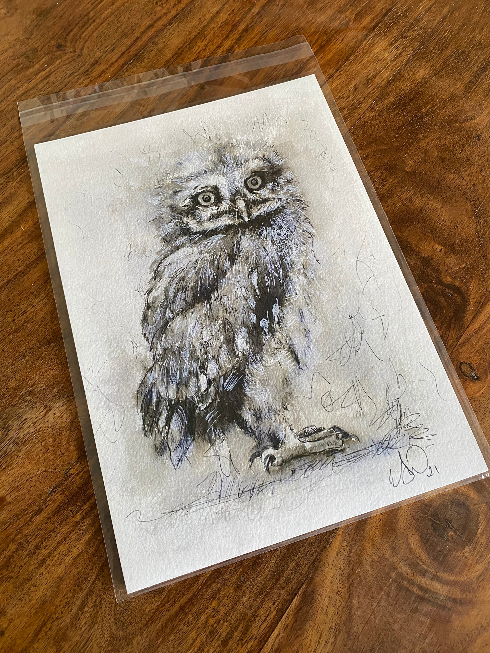Giclee Print of My Original Ink Owl Drawing - Etsy UK