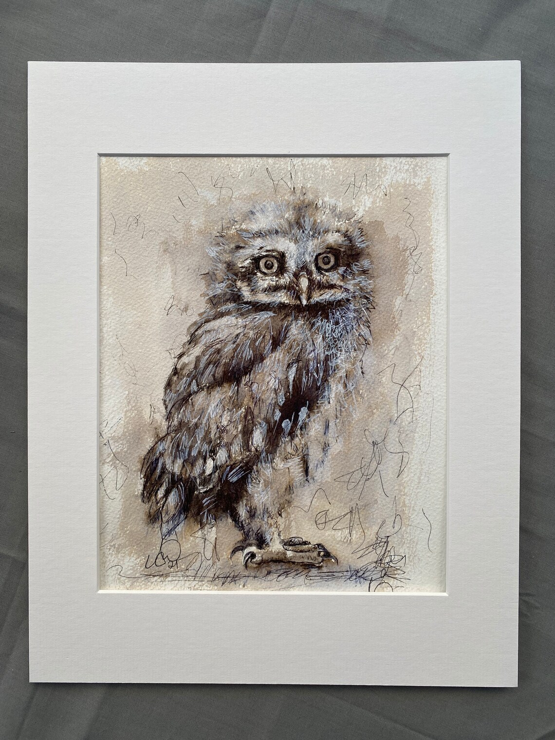 Original Owl Ink Drawing - Etsy