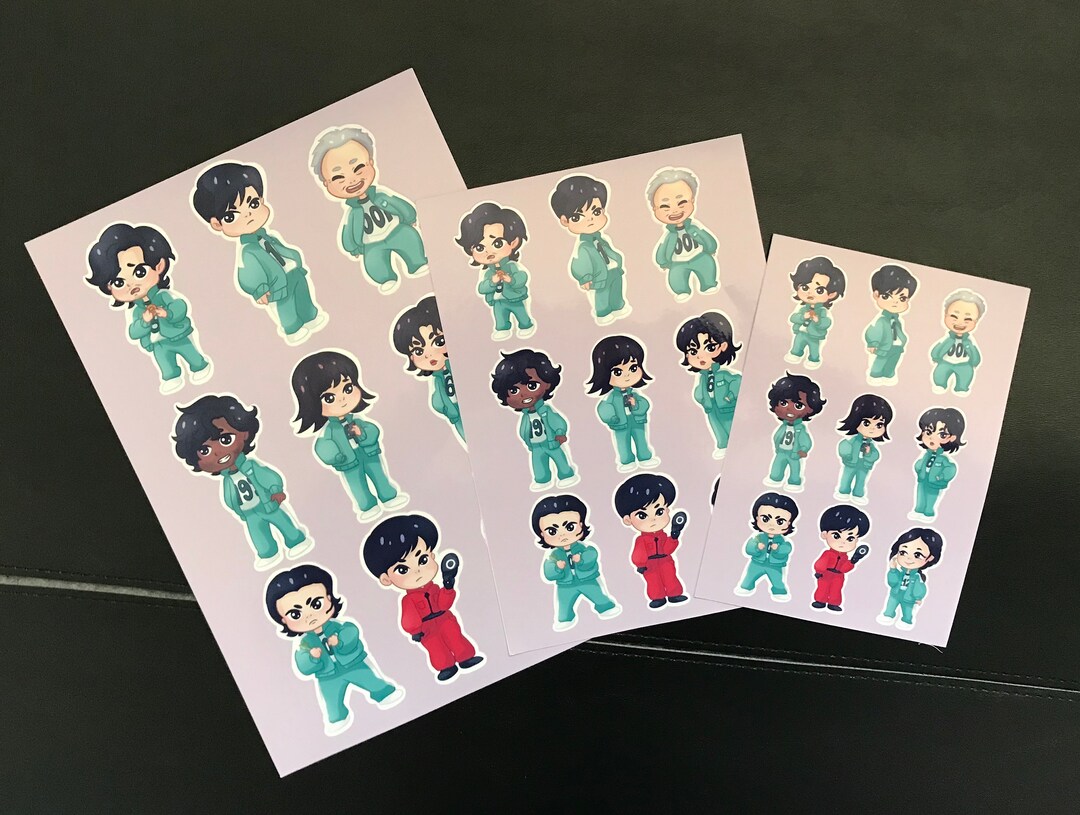 Squid Games Sticker Sheets/stickers/kiss Cut Stickers/digital - Etsy