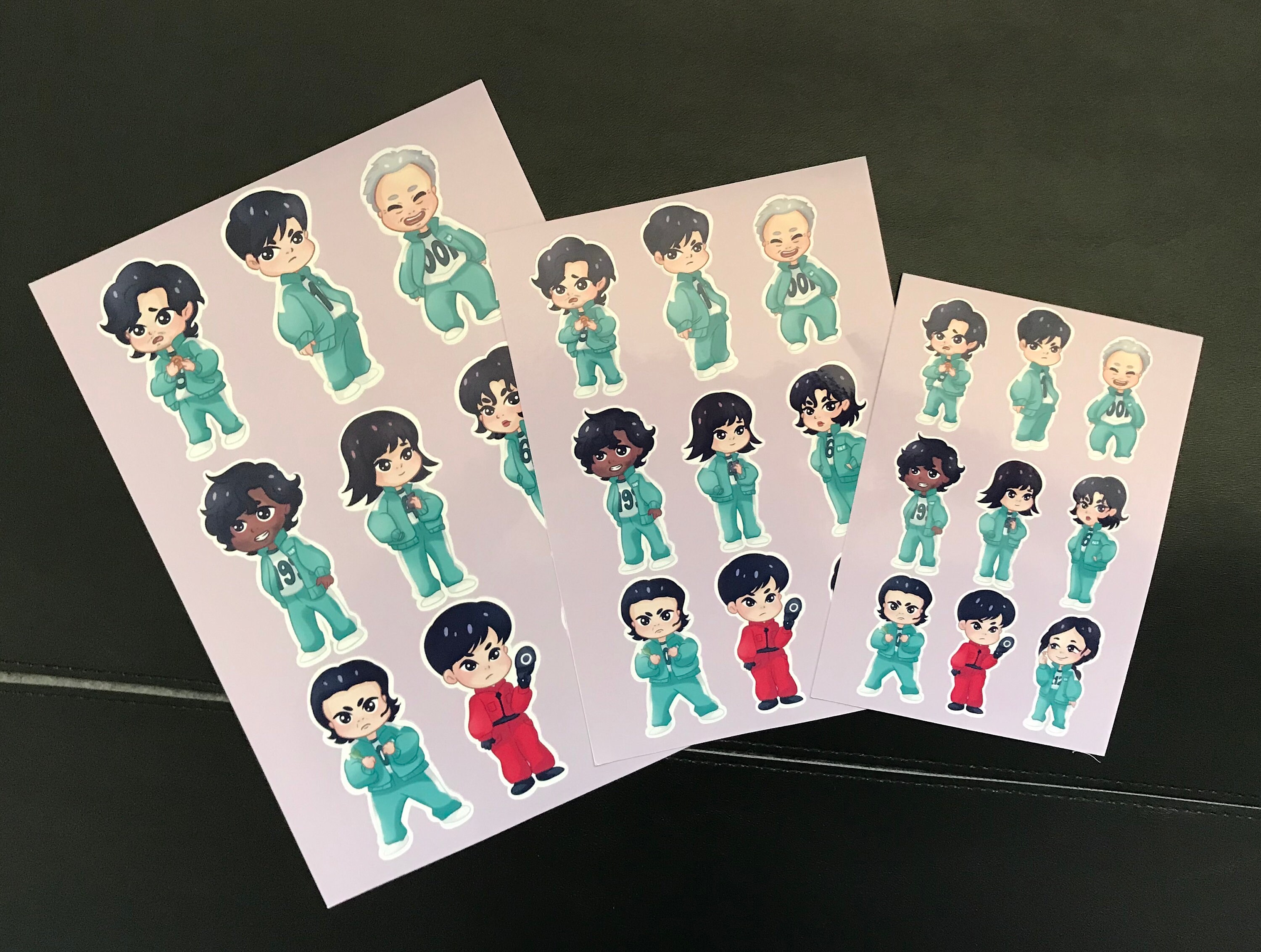 Squid Games Sticker Sheets/stickers/kiss Cut Stickers/digital - Etsy