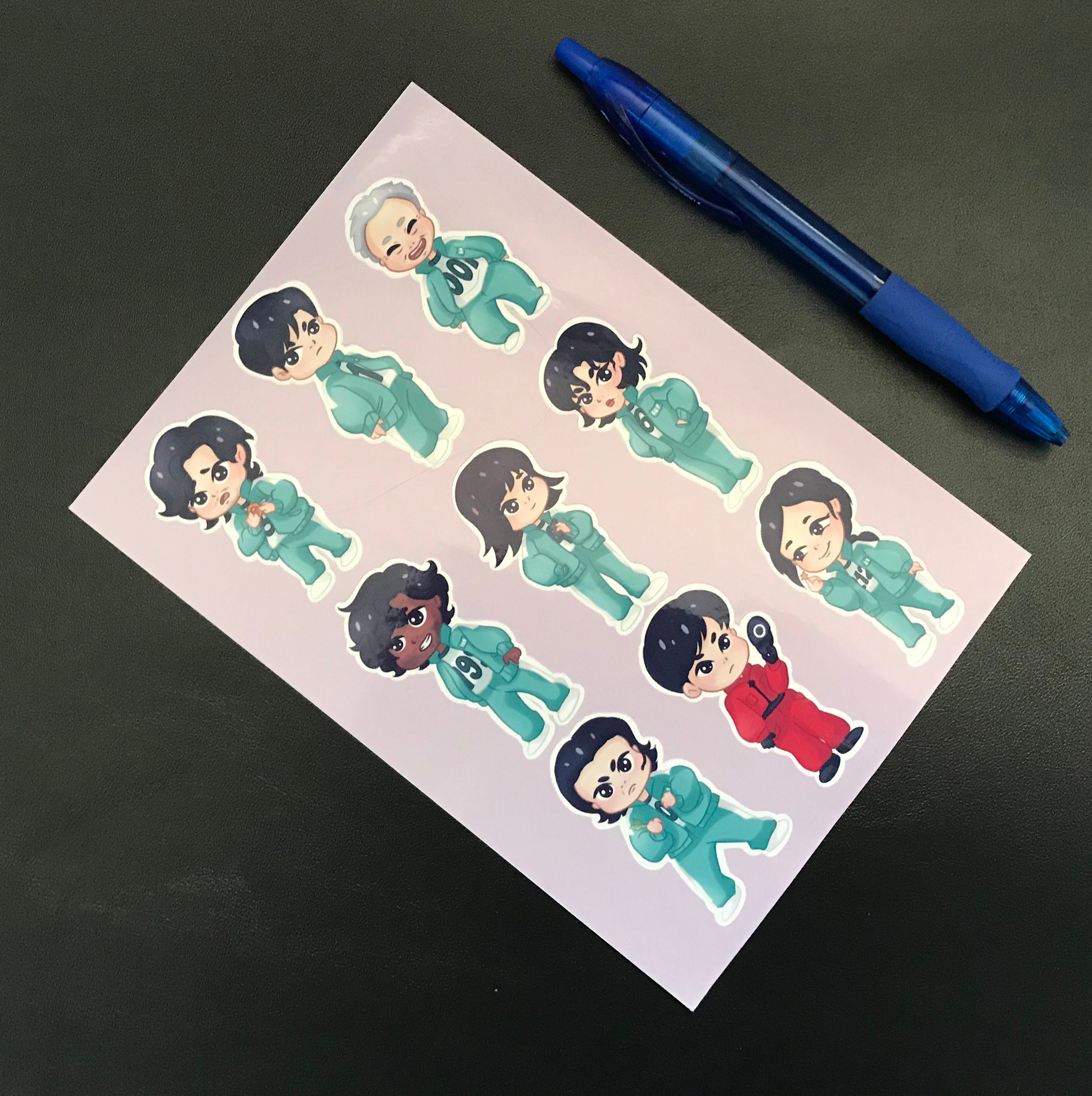 Squid Games Sticker Sheets/stickers/kiss Cut Stickers/digital - Etsy