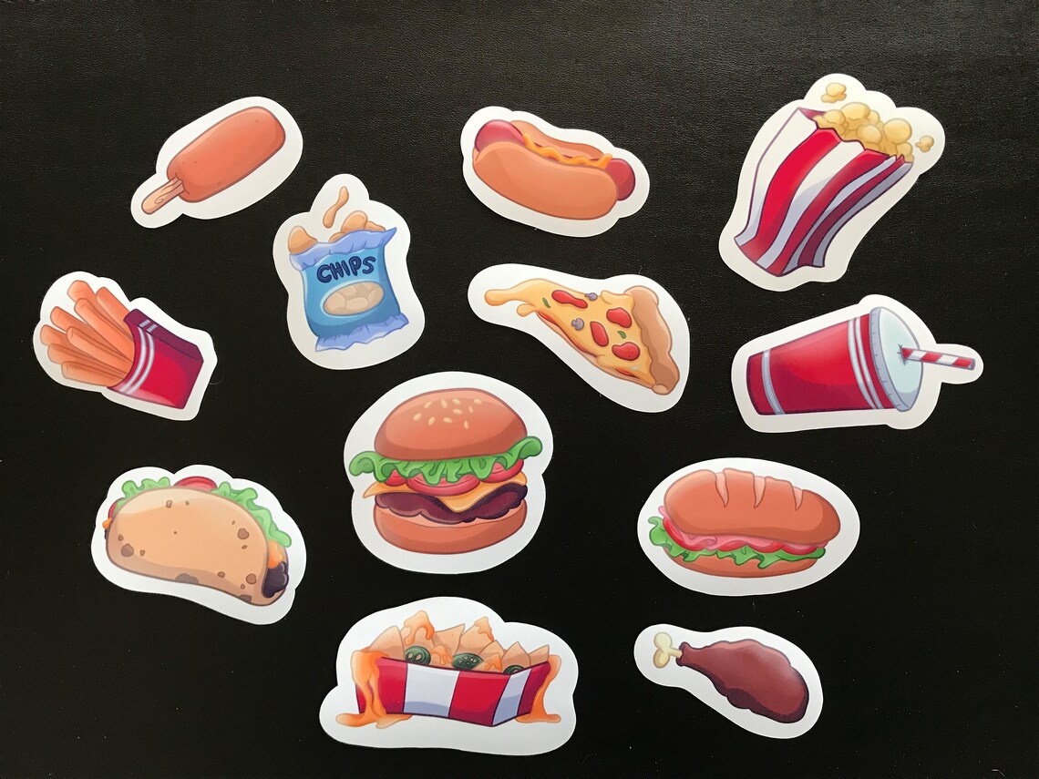 Junk Food Stickers/junk Food/food/art/digital Art/stickers/pizza/nachos ...