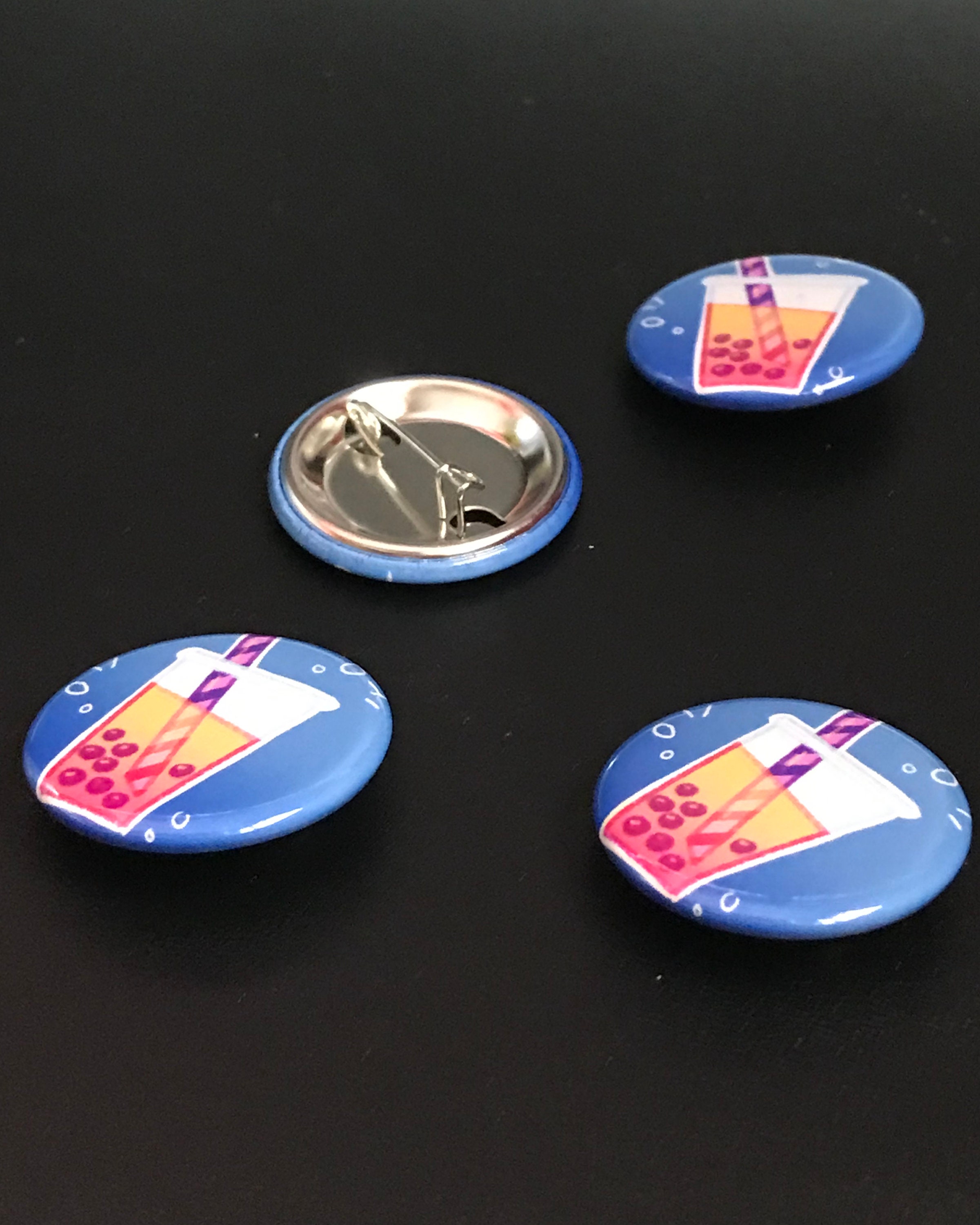 Bubble Tea Button/bubble Tea/buttons/art/1 1/4round - Etsy