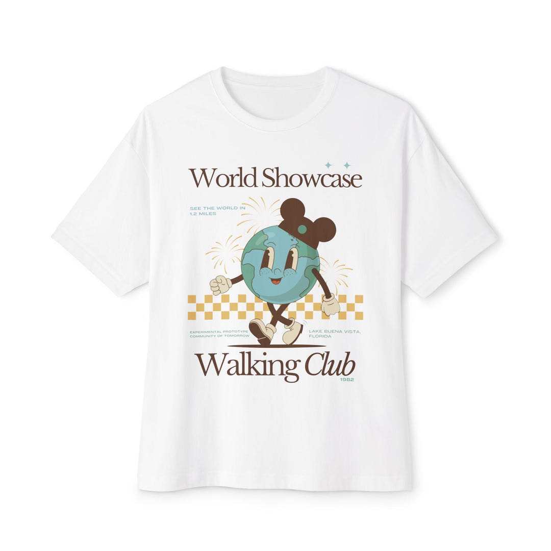 Epcot World Showcase Walking Club Unisex Oversized Boxy Tee - Etsy