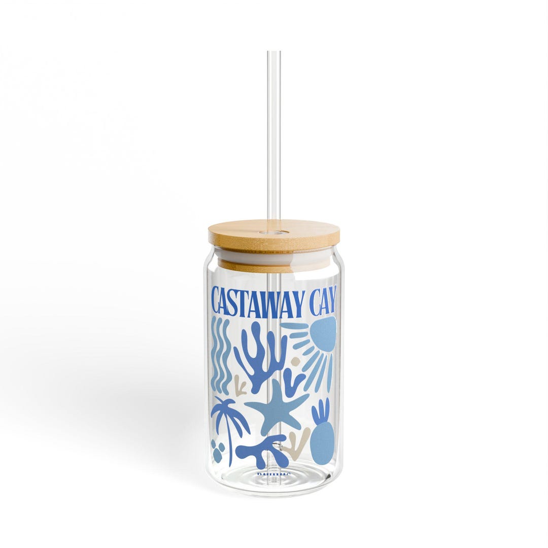 Castaway Cay Organic Icons Sipper Glass, 16oz - Etsy